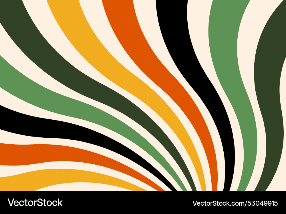 Retro abstract background with curved stripes Vector Image