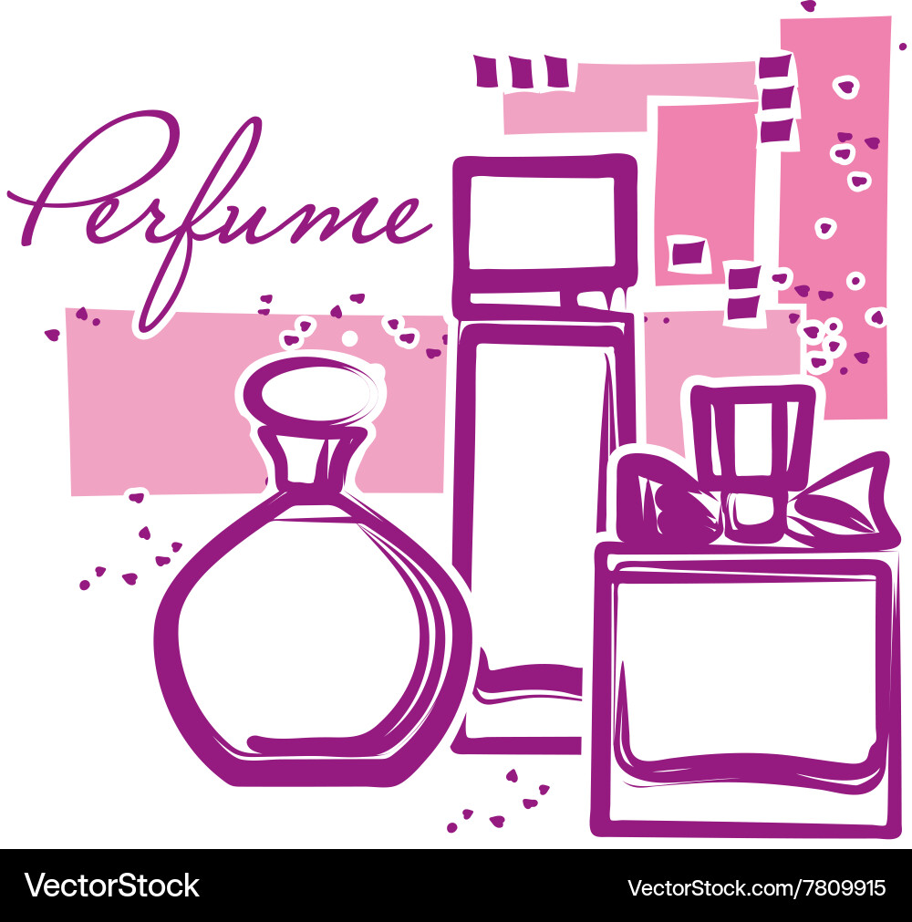 Set of hand drawn perfume bottles Royalty Free Vector Image