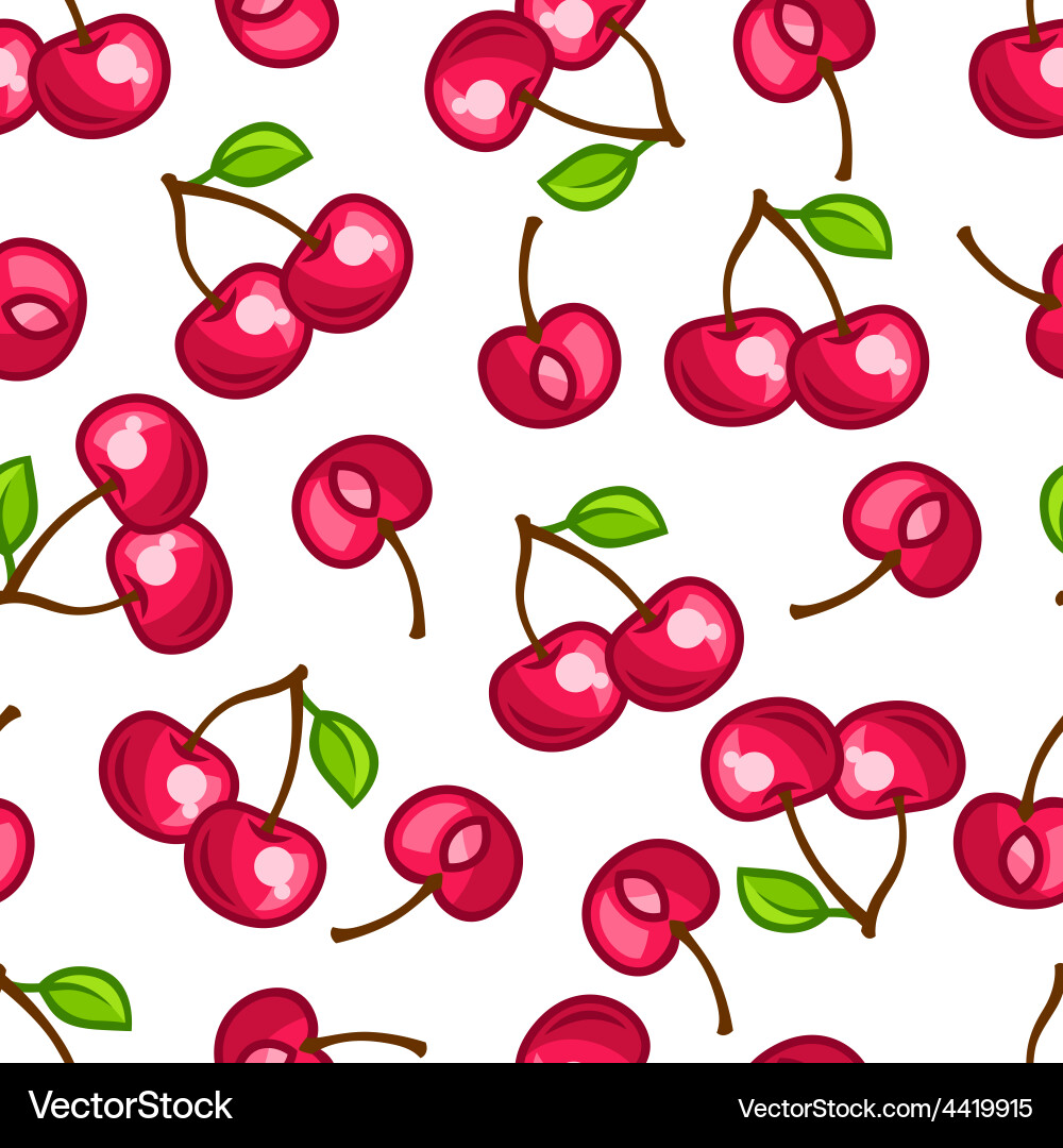 Stylized Cherry Pattern Royalty Free Vector Image