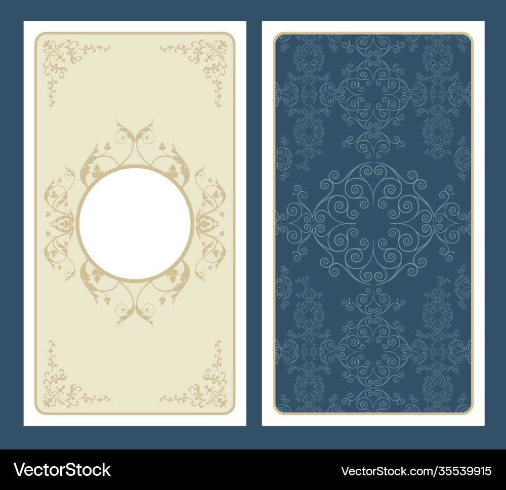 Tarot card front and back background in vintage Vector Image