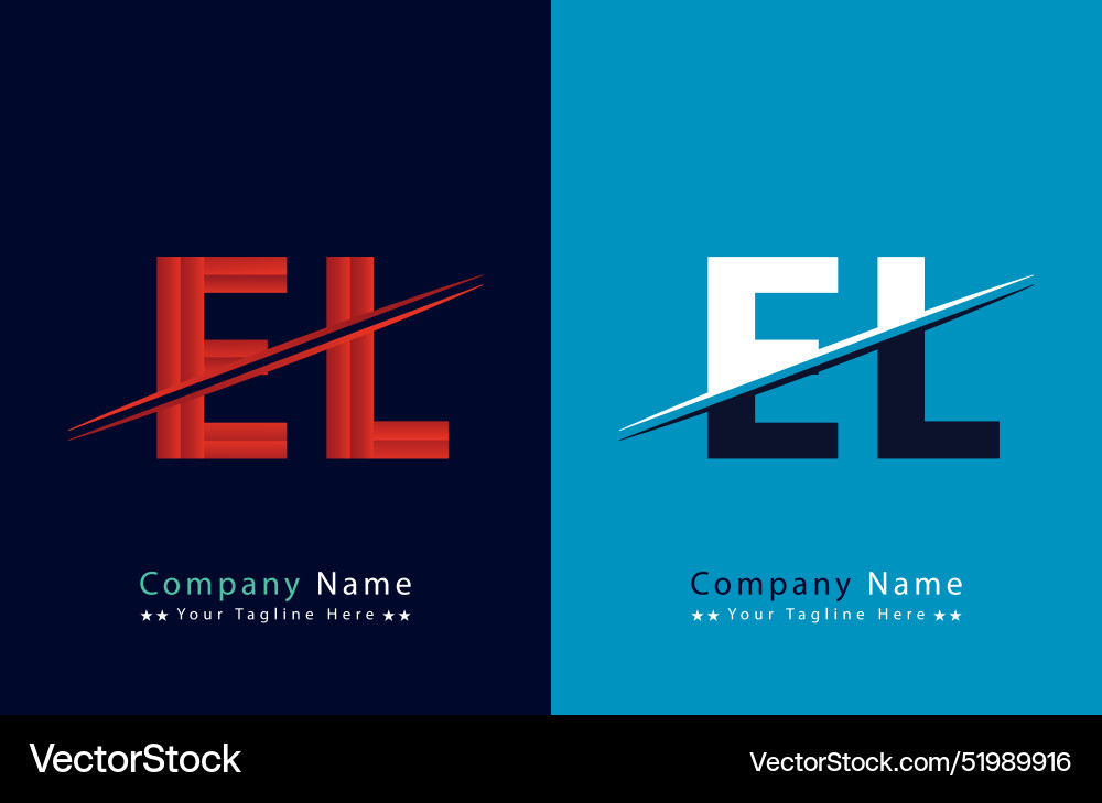 Abstract el letter logo design template Royalty Free Vector