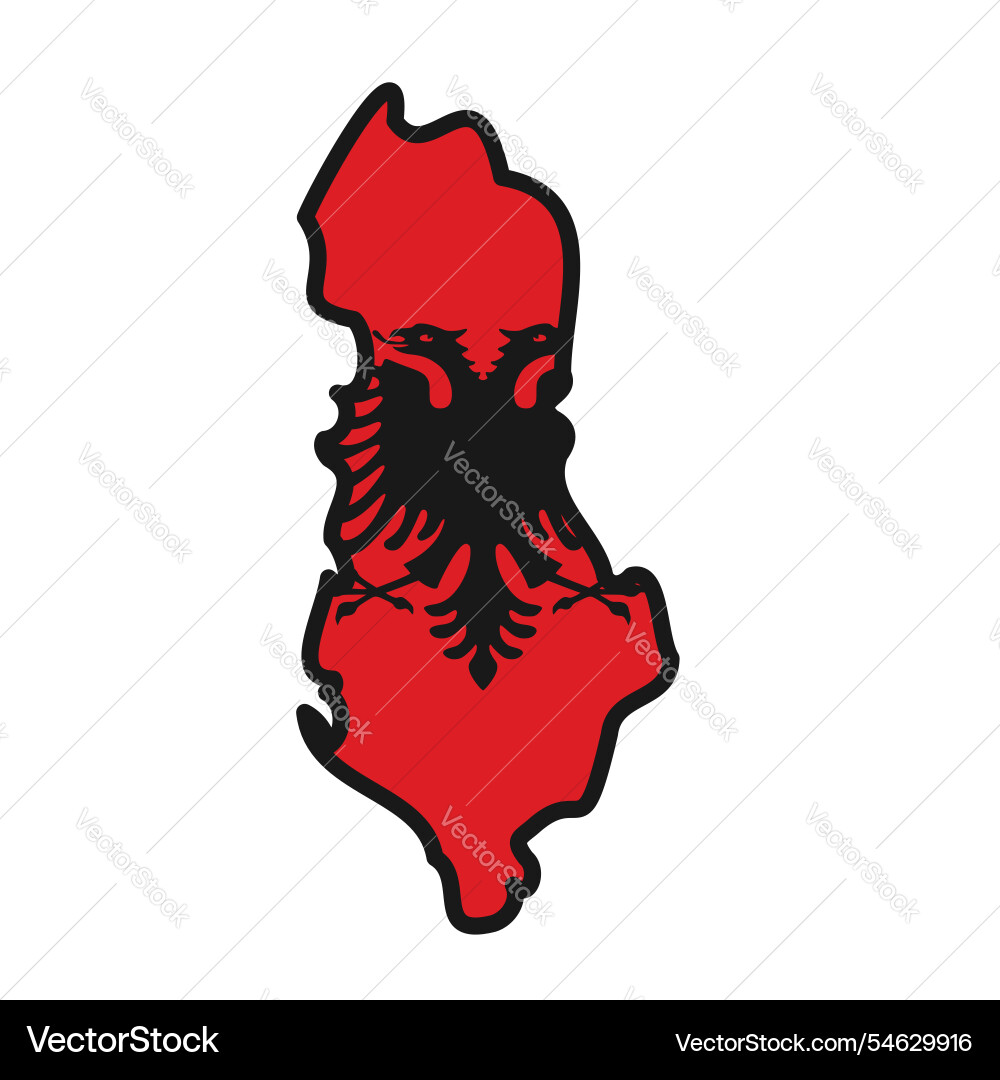 Albania map with flag in body Royalty Free Vector Image