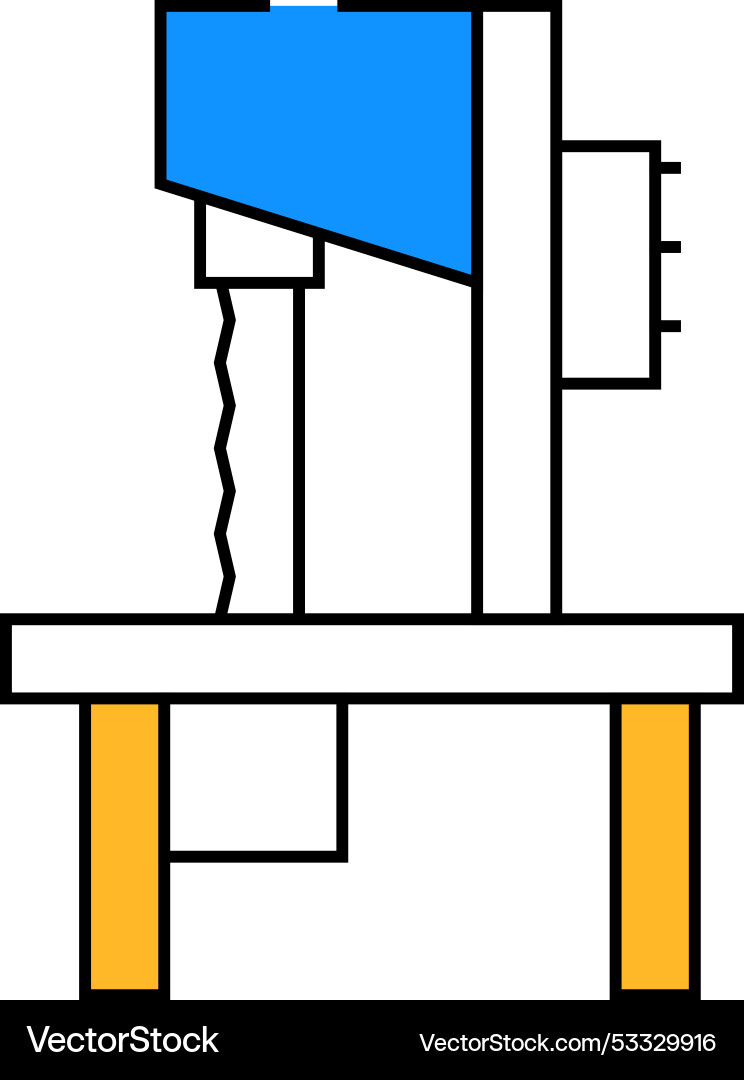 Bandsaw equipment flat icon color Royalty Free Vector Image