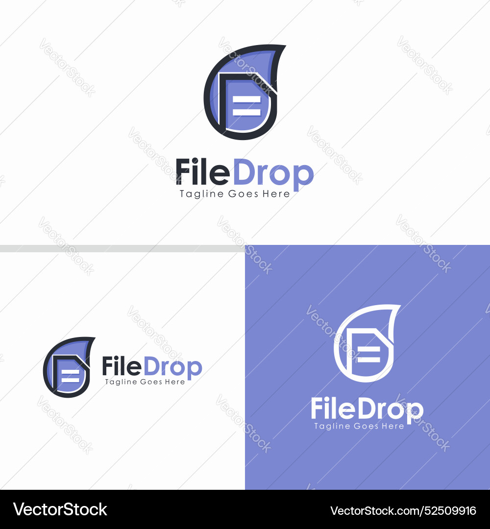 File drop logo design concept creative Royalty Free Vector