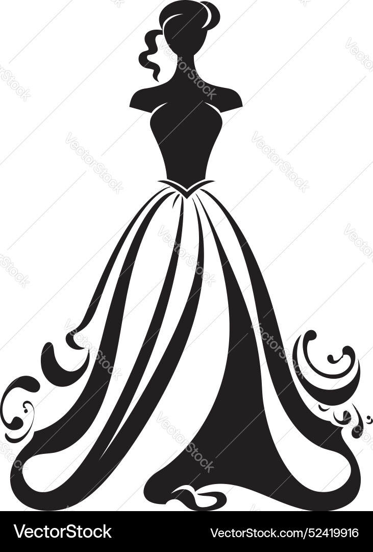 Glamorous drape dress emblem designers touch Vector Image