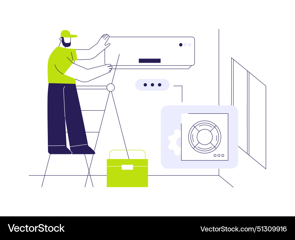 Hvac outdoor installation abstract concept Vector Image