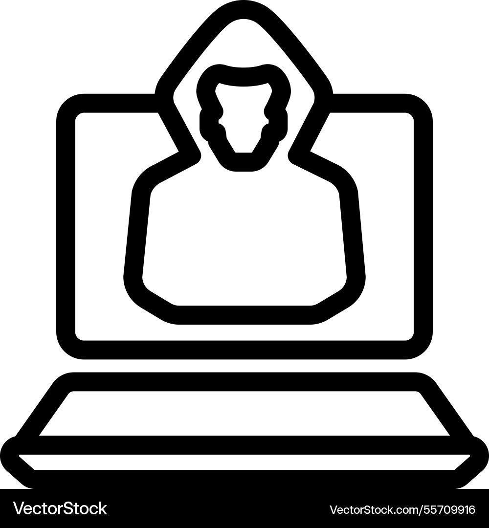 Laptop hacker icon Royalty Free Vector Image - VectorStock