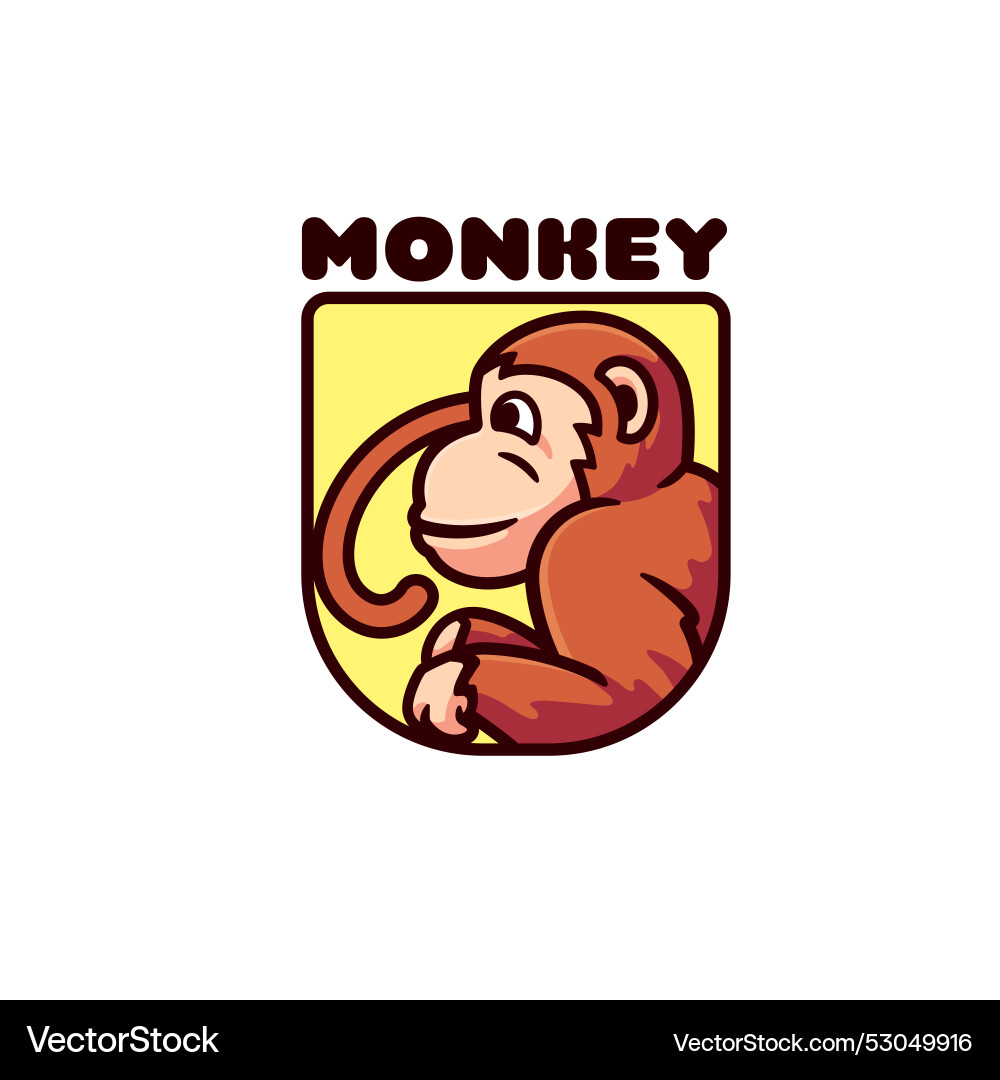 Monkey mascot cartoon character logo design Vector Image
