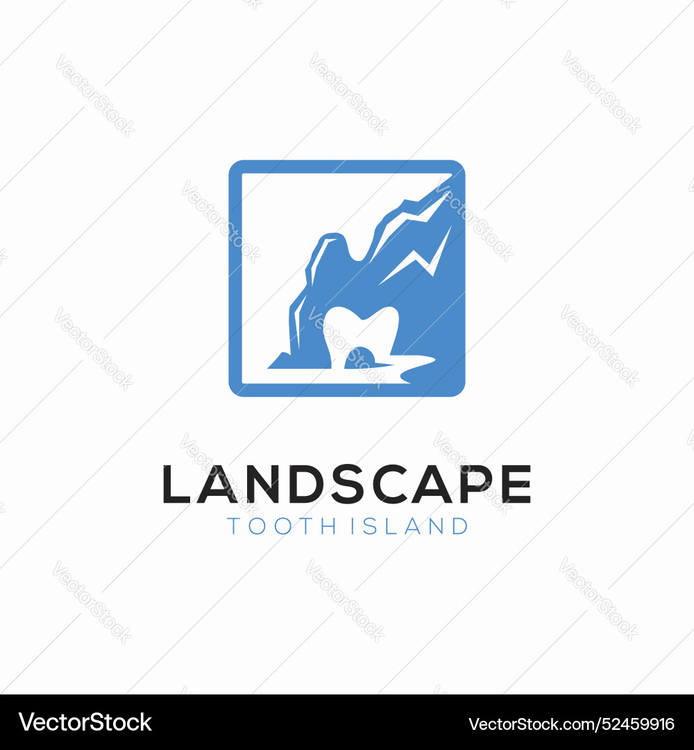 Tooth island logo design template Royalty Free Vector Image