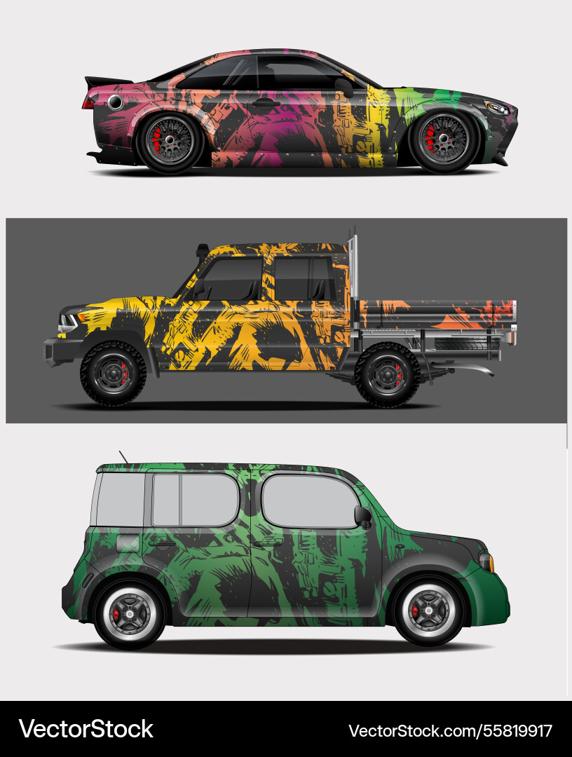 Car livery design graphic abstract stripe racing Vector Image