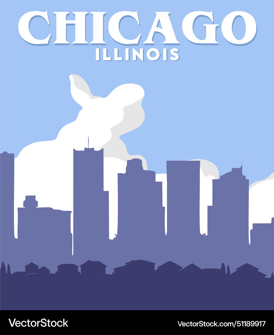 Chicago illinois with beautiful view Royalty Free Vector