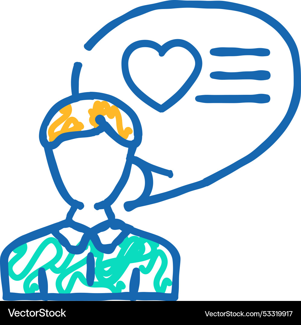 Client like testimonial icon doodle Royalty Free Vector