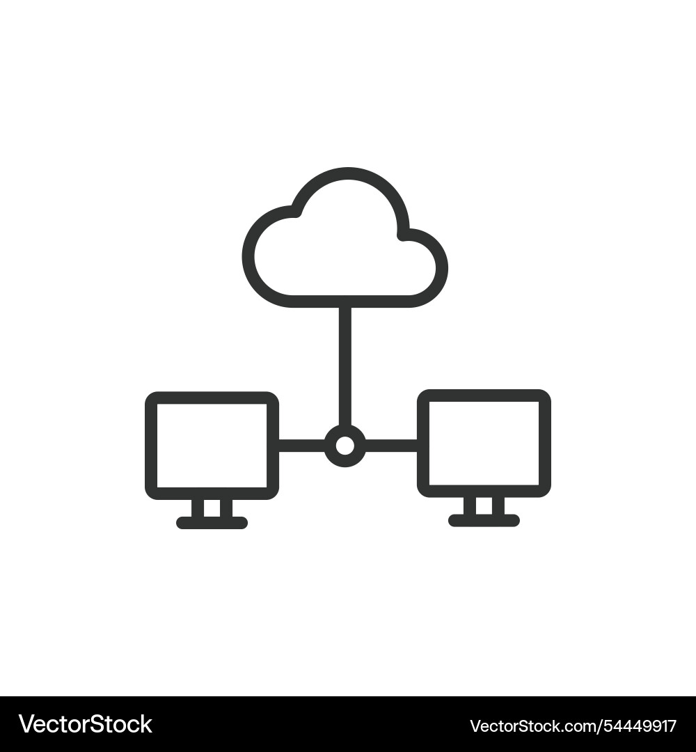 Cloud administration icon in line design Vector Image