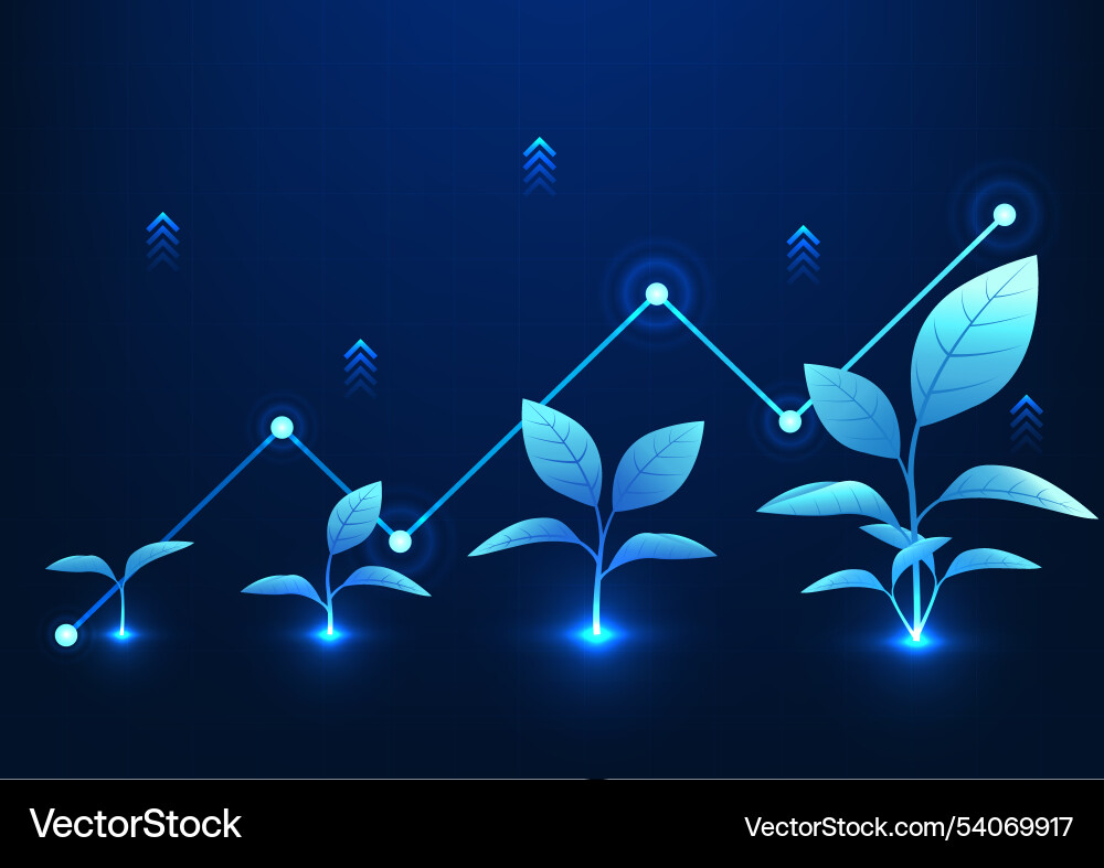 Financial technology the growth tree behind Vector Image