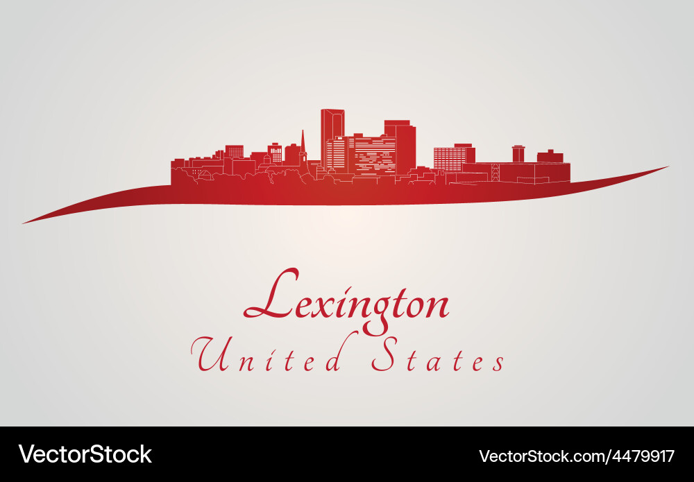 Lexington skyline in red Royalty Free Vector Image