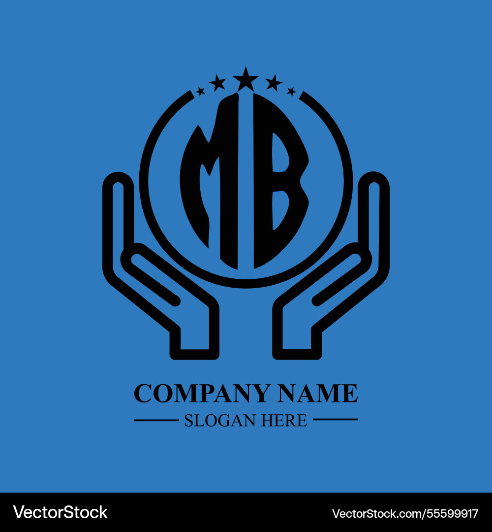 Mb initials modern logo design featuring held Vector Image