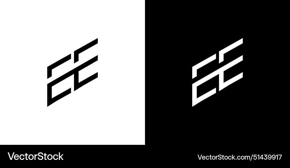 Modern and unique letter ee initials logo design Vector Image