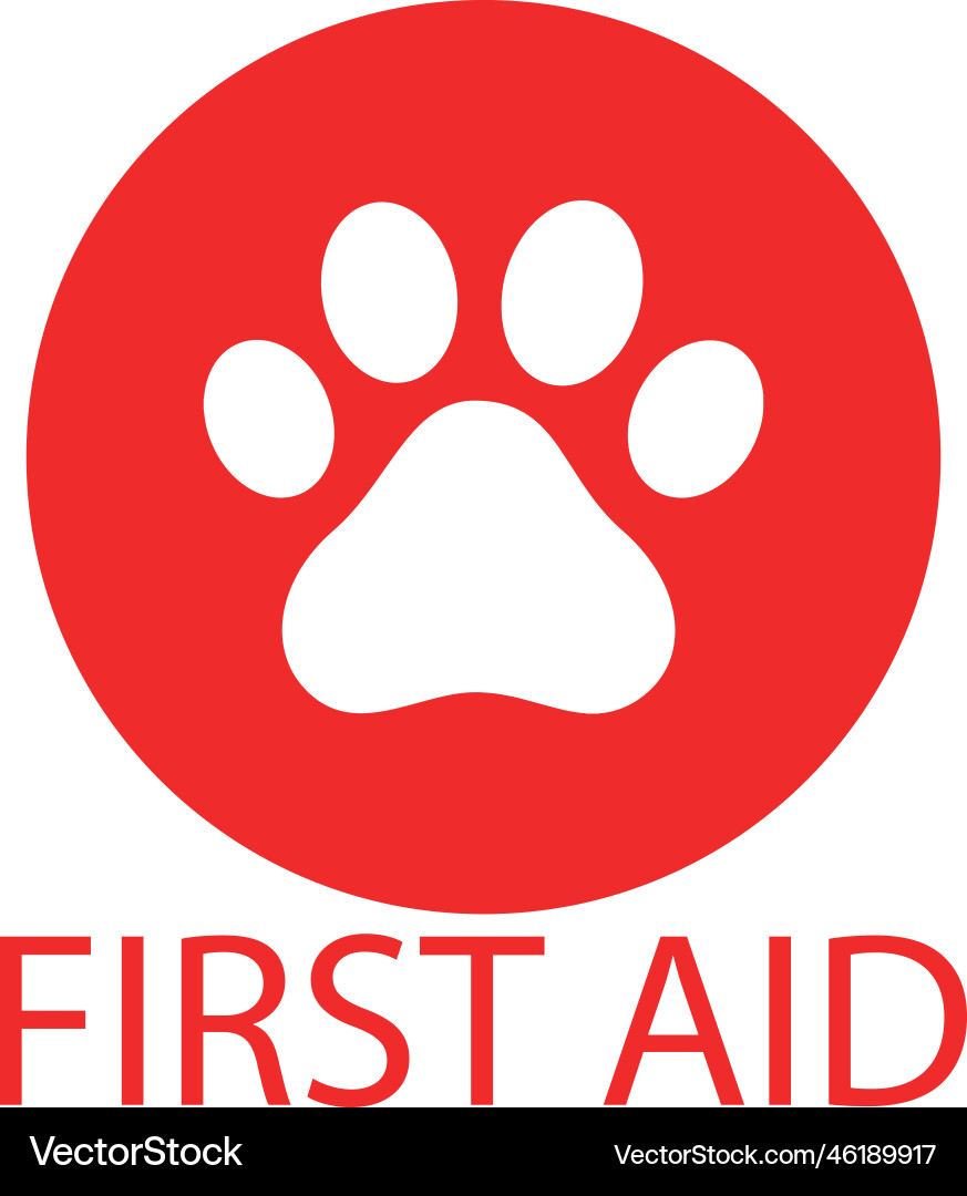Pet first aid red round Royalty Free Vector Image