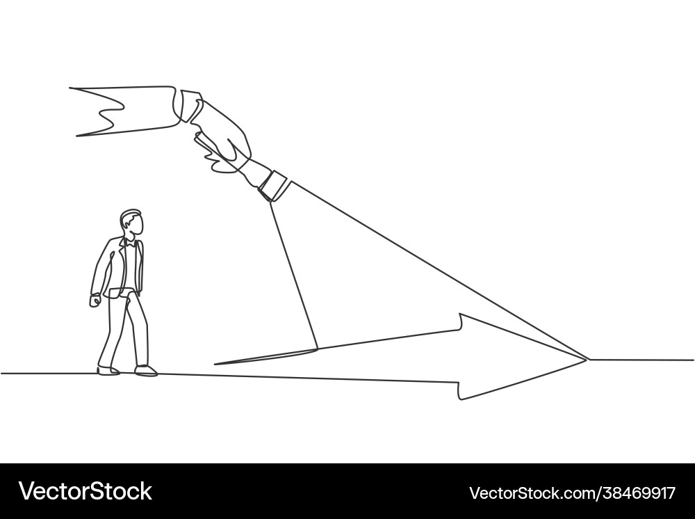 Single continuous line drawing young Royalty Free Vector