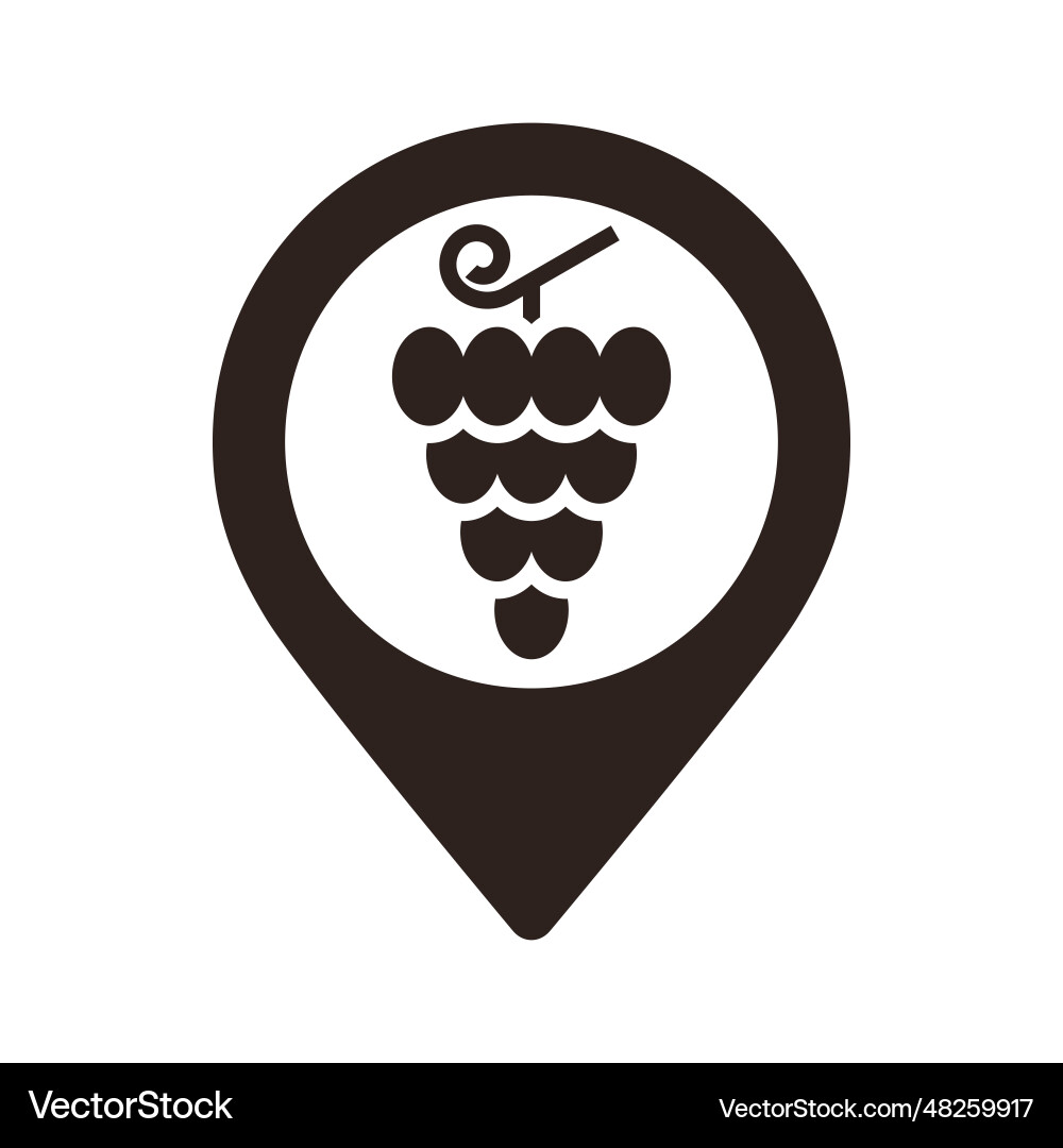 Vineyard map pin winery location gps Royalty Free Vector