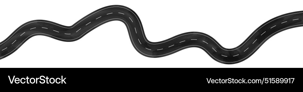Wavy road with winding curves and horizontal path Vector Image