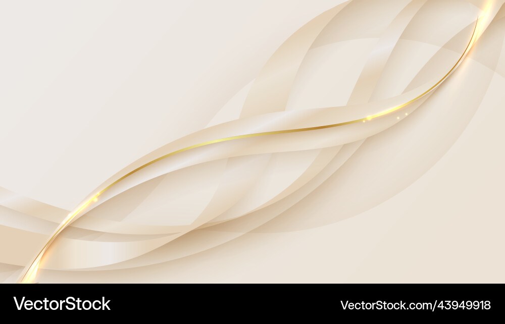 Abstract luxury style golden wave lines on white Vector Image