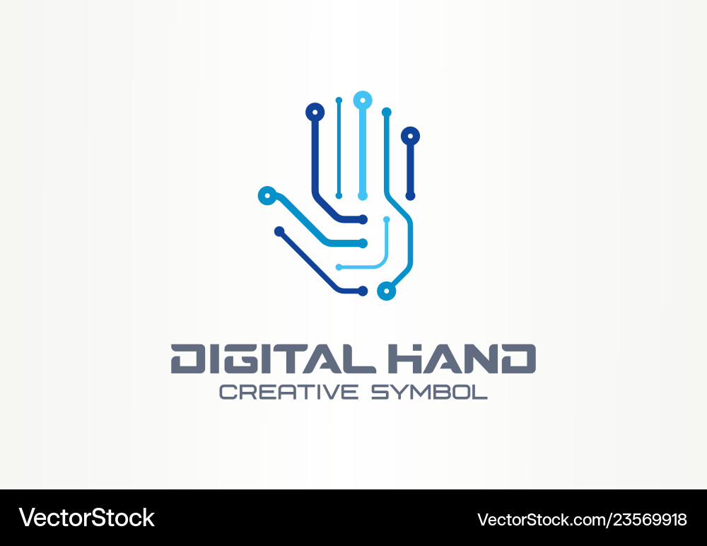 Digital Robot Hand Symbol Royalty Free Vector Image