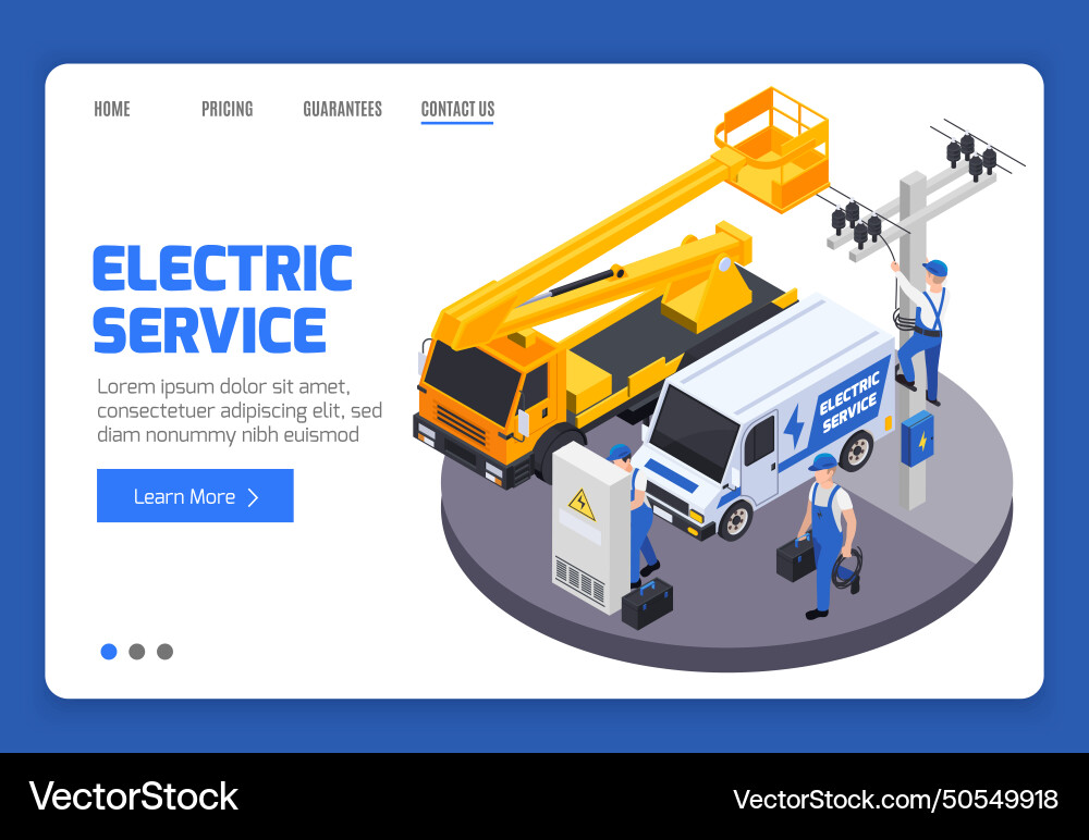 Electricity isometric banner Royalty Free Vector Image