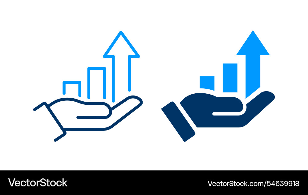 Financial growth icons Royalty Free Vector Image