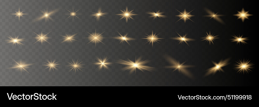 Glow isolated white transparent light effect set Vector Image