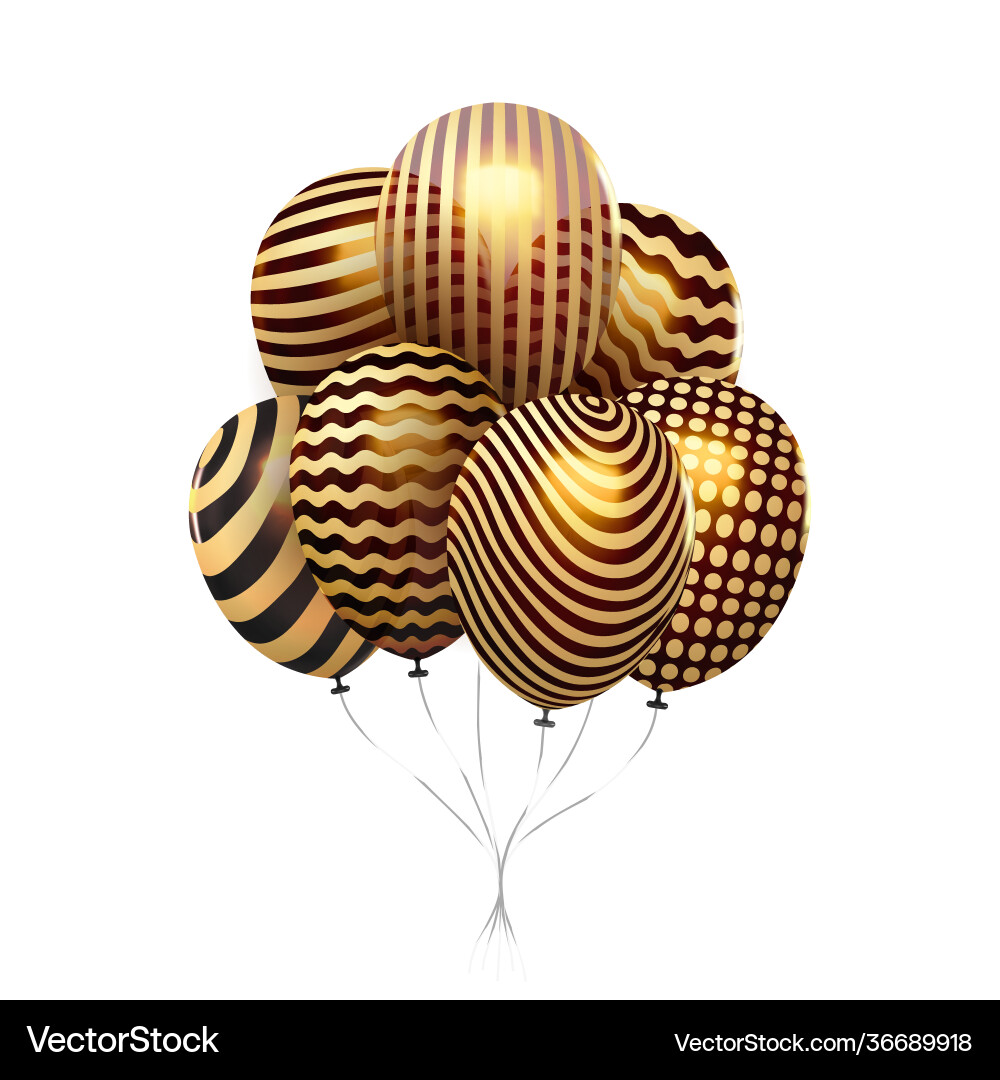 Gold balloons isolated on white background Vector Image