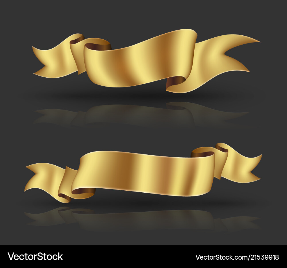 Gold ribbon banner Royalty Free Vector Image - VectorStock