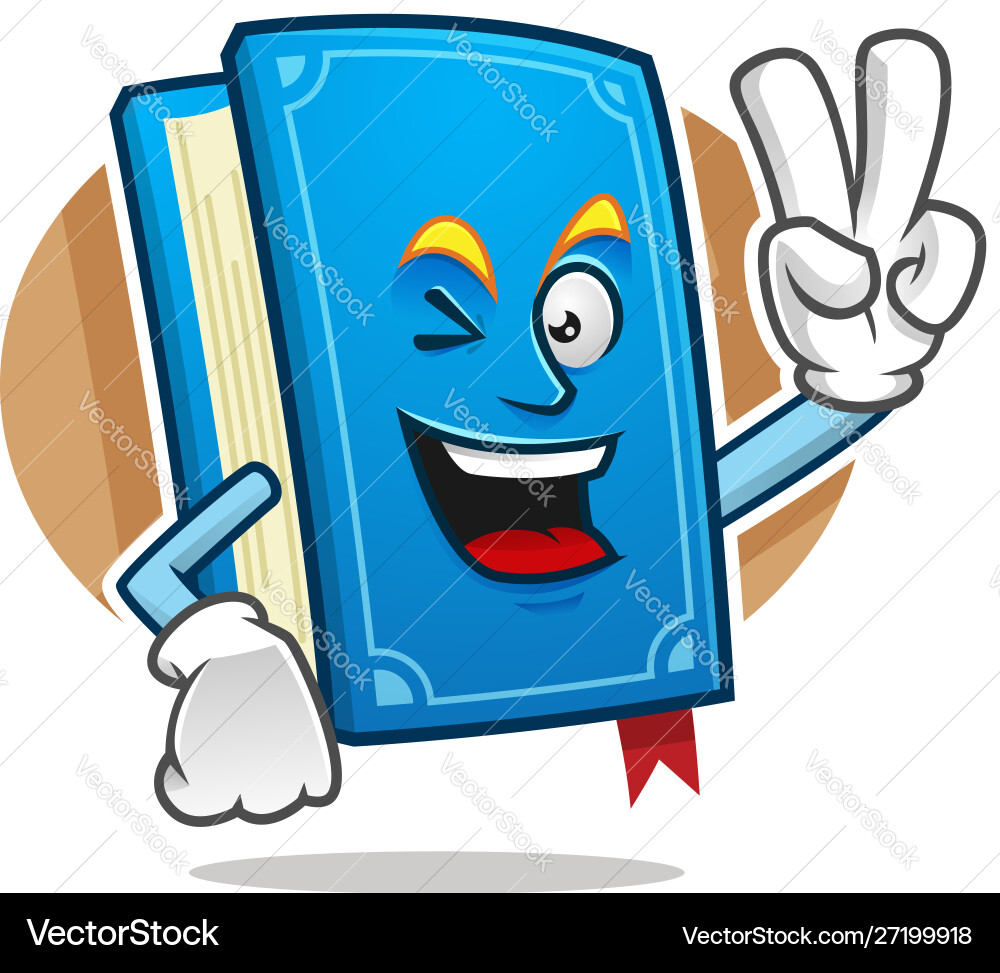 Peace book mascot character cartoon Royalty Free Vector