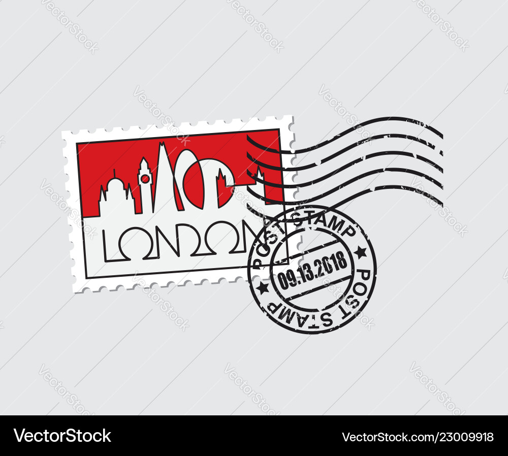 Postage stamp with london Royalty Free Vector Image
