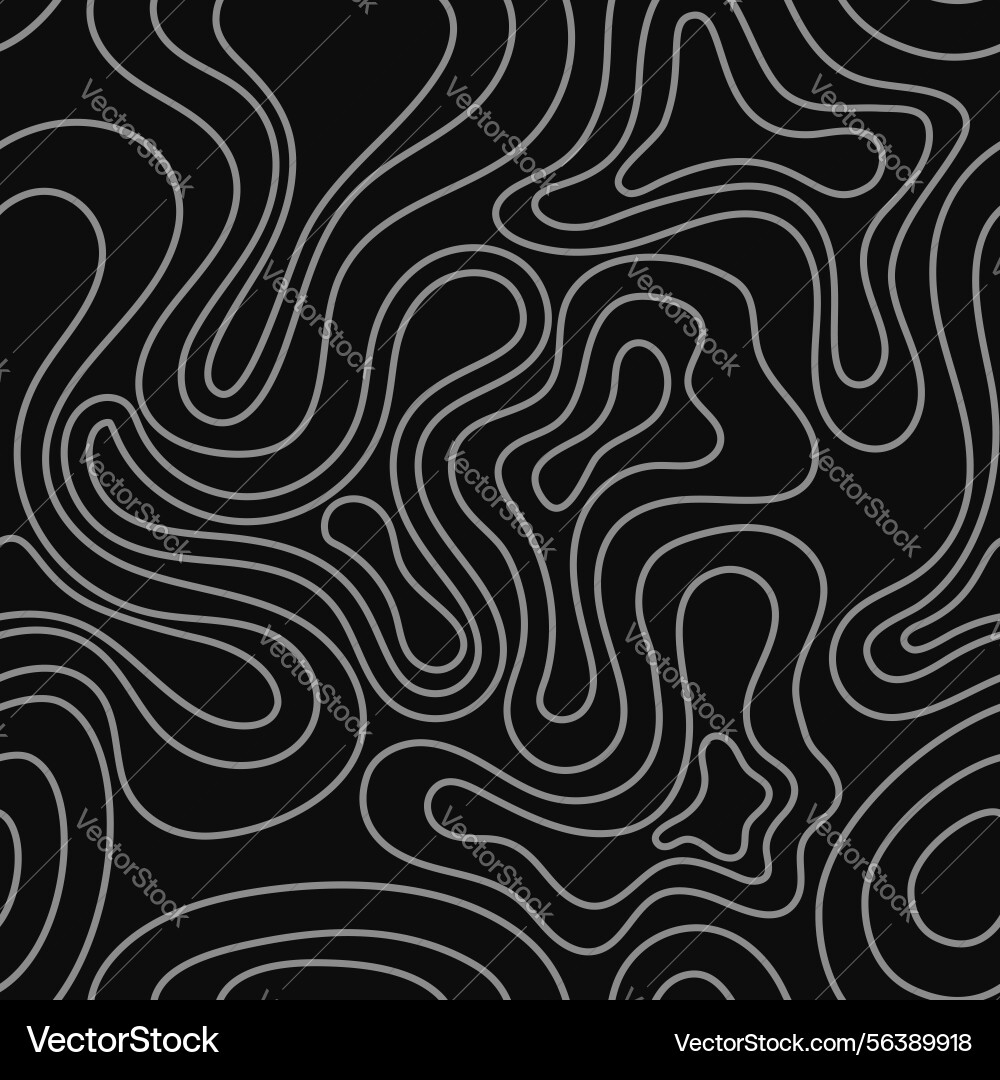 Seamless fluid line art pattern black and white Vector Image
