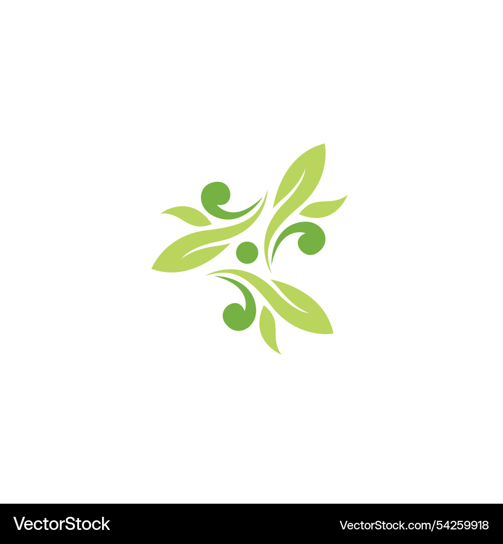 Three leaf abstract logo design nature Royalty Free Vector