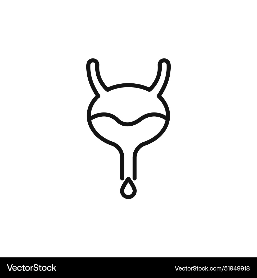 Urinary bladder logo sign outline Royalty Free Vector Image