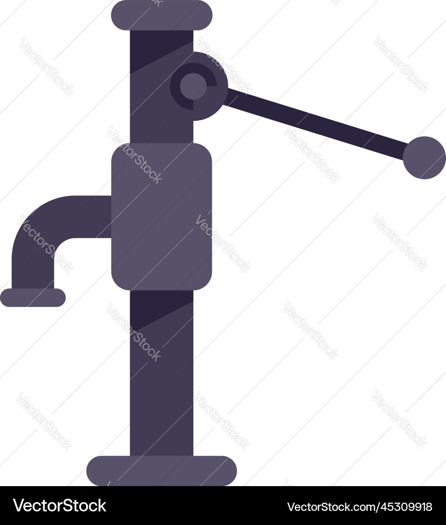 Water pipe pump icon flat system engine Royalty Free Vector