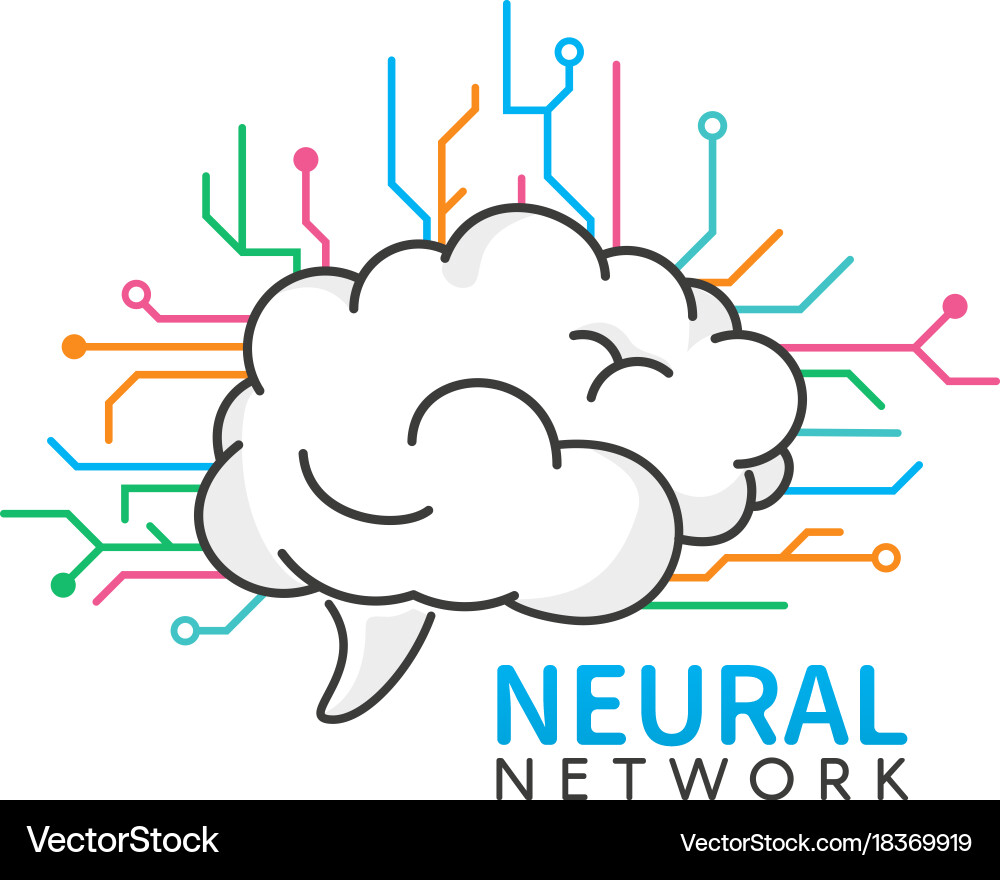 Brain logo design neural network logotype Vector Image