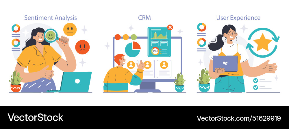 Customer feedback set consumer reviews public Vector Image