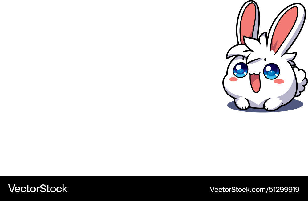 Cute white escaped rabbit in anime style Vector Image