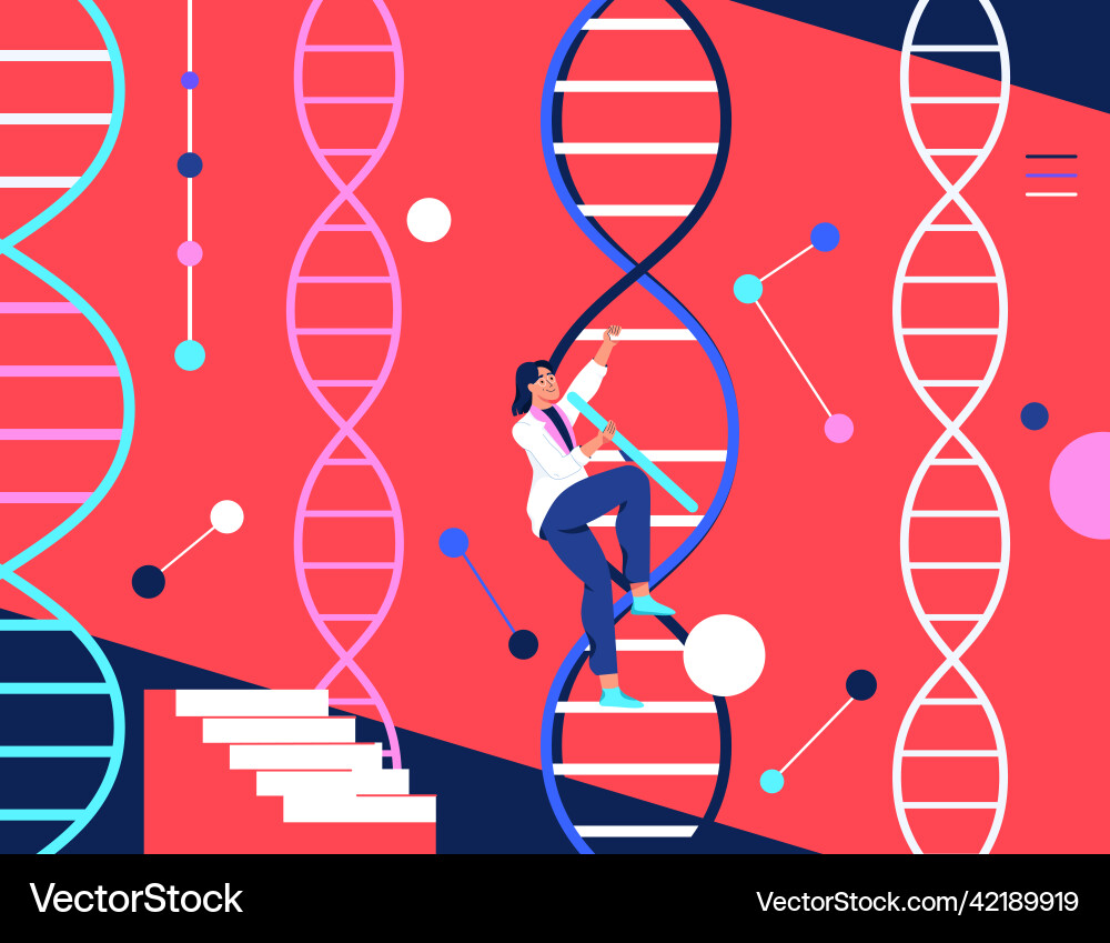 Human dna chromosome sequence character design Vector Image
