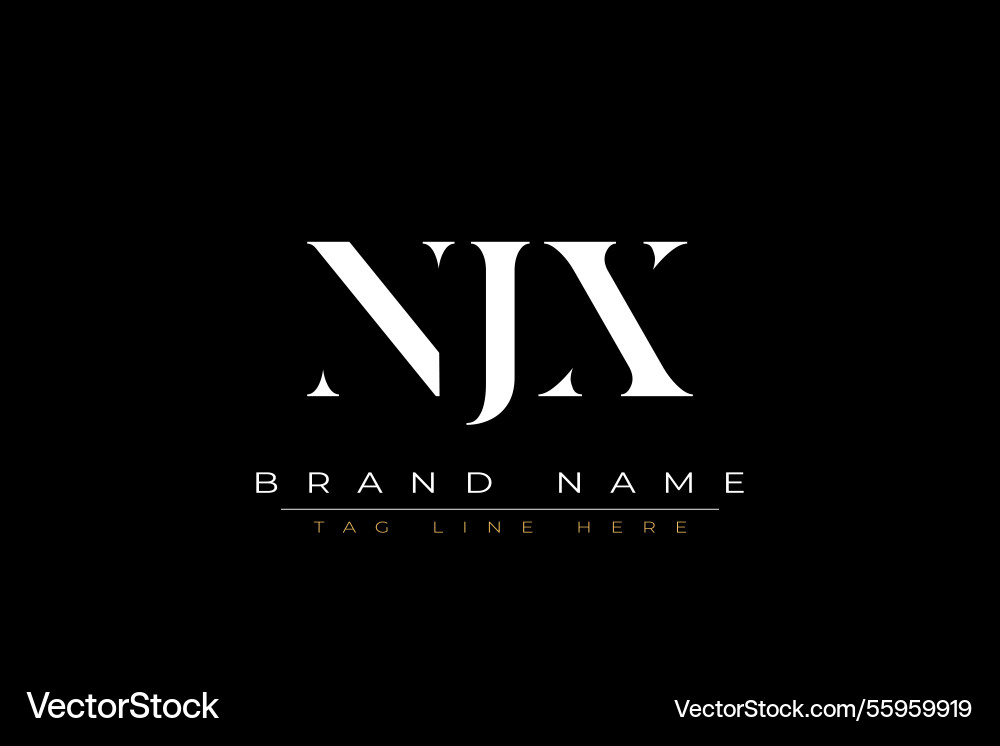 Njx abstract letter logo design Royalty Free Vector Image