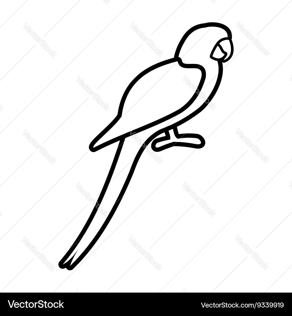 Parrot icon outline style Royalty Free Vector Image