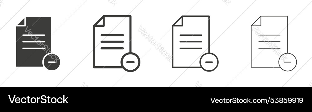 Remove file icon set Royalty Free Vector Image