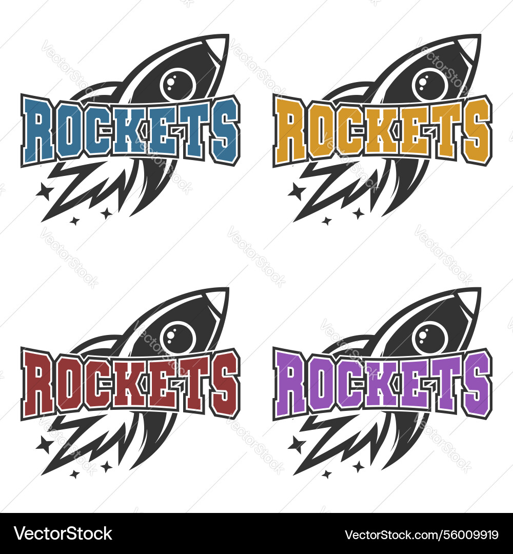 Rockets clip art design mascot Royalty Free Vector Image