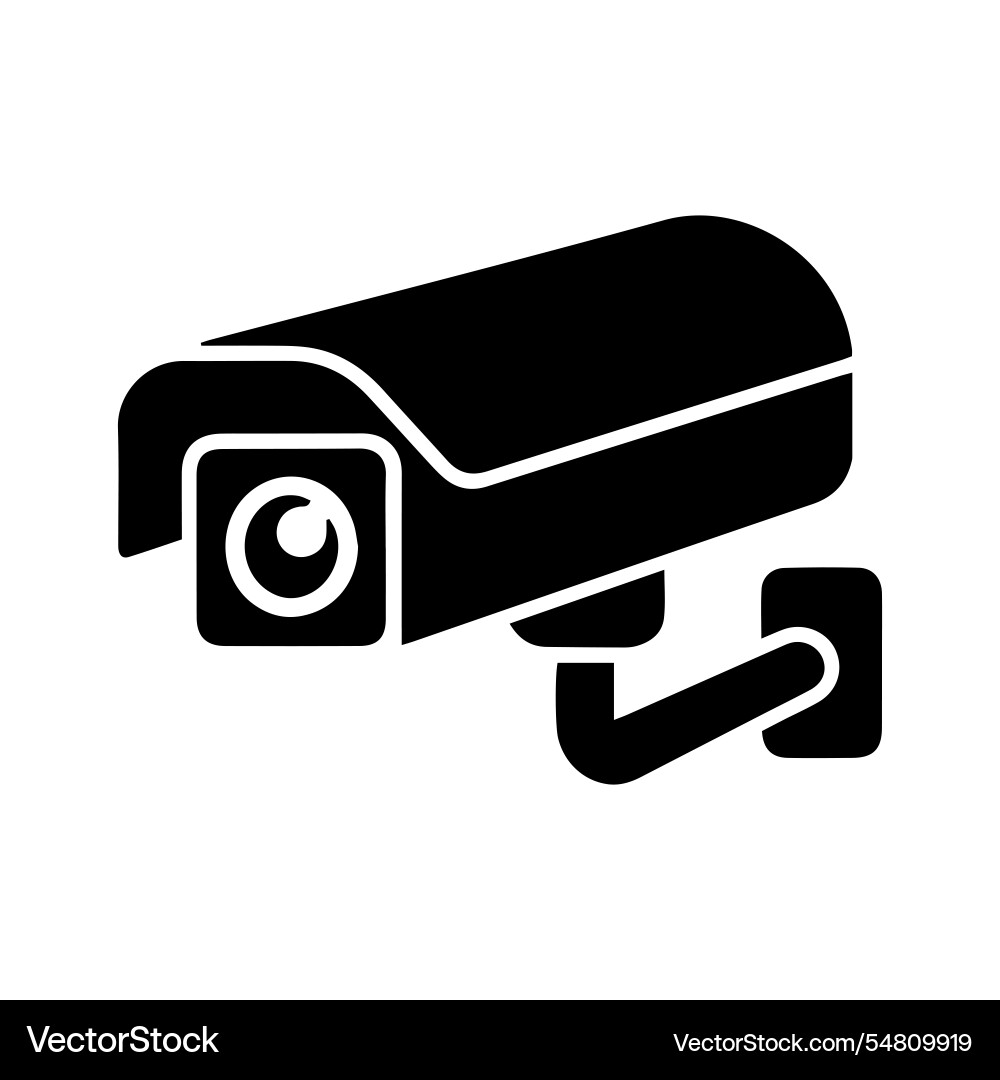 Silhouette of a security camera - design Vector Image