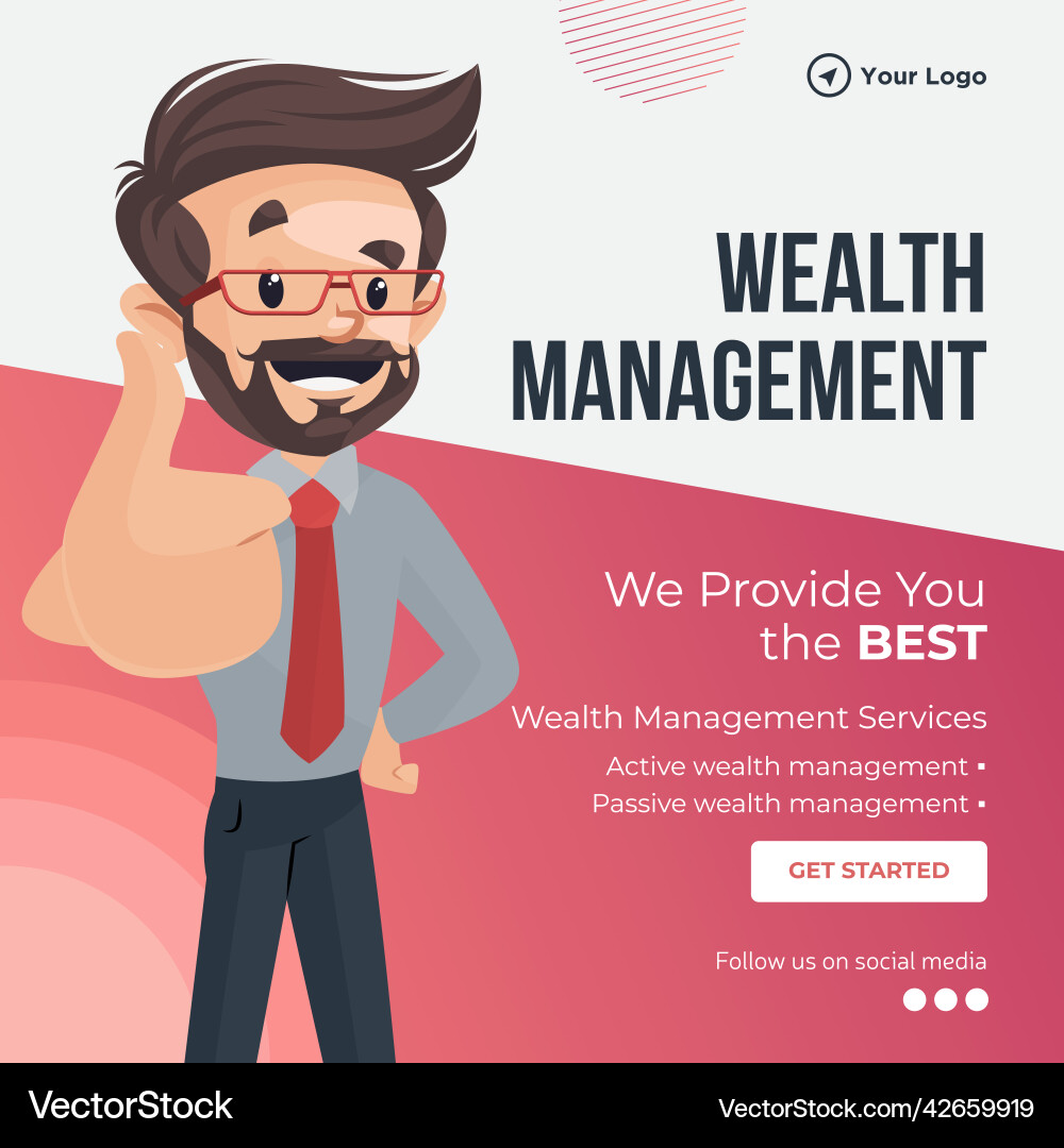 Wealth management banner design template Vector Image