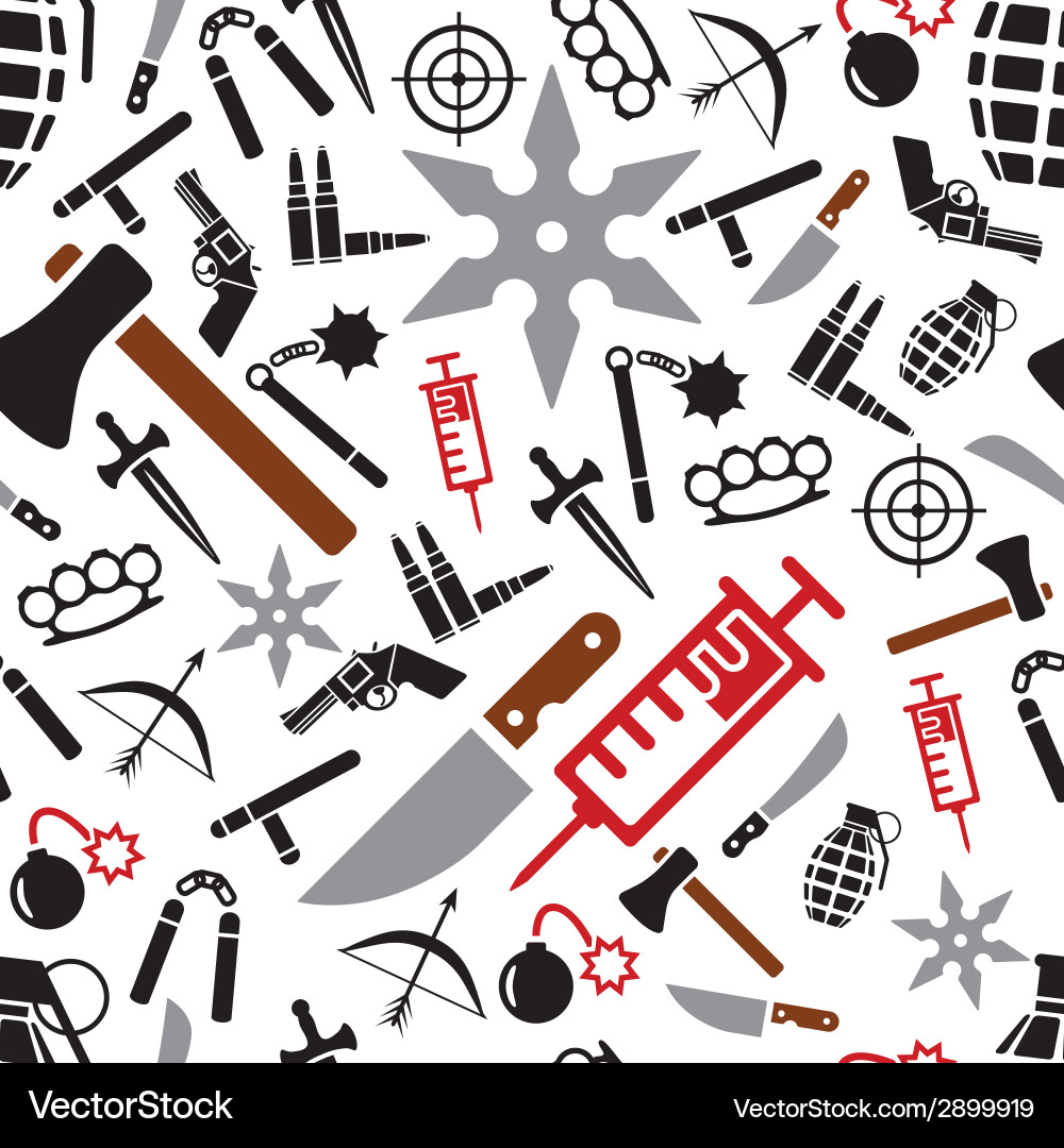 Weapon seamless pattern Royalty Free Vector Image