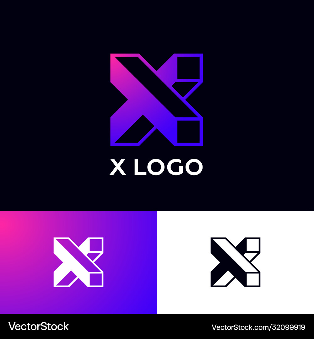 X Brief Monogramm Bau Logo Lizenzfreies Vektorbild